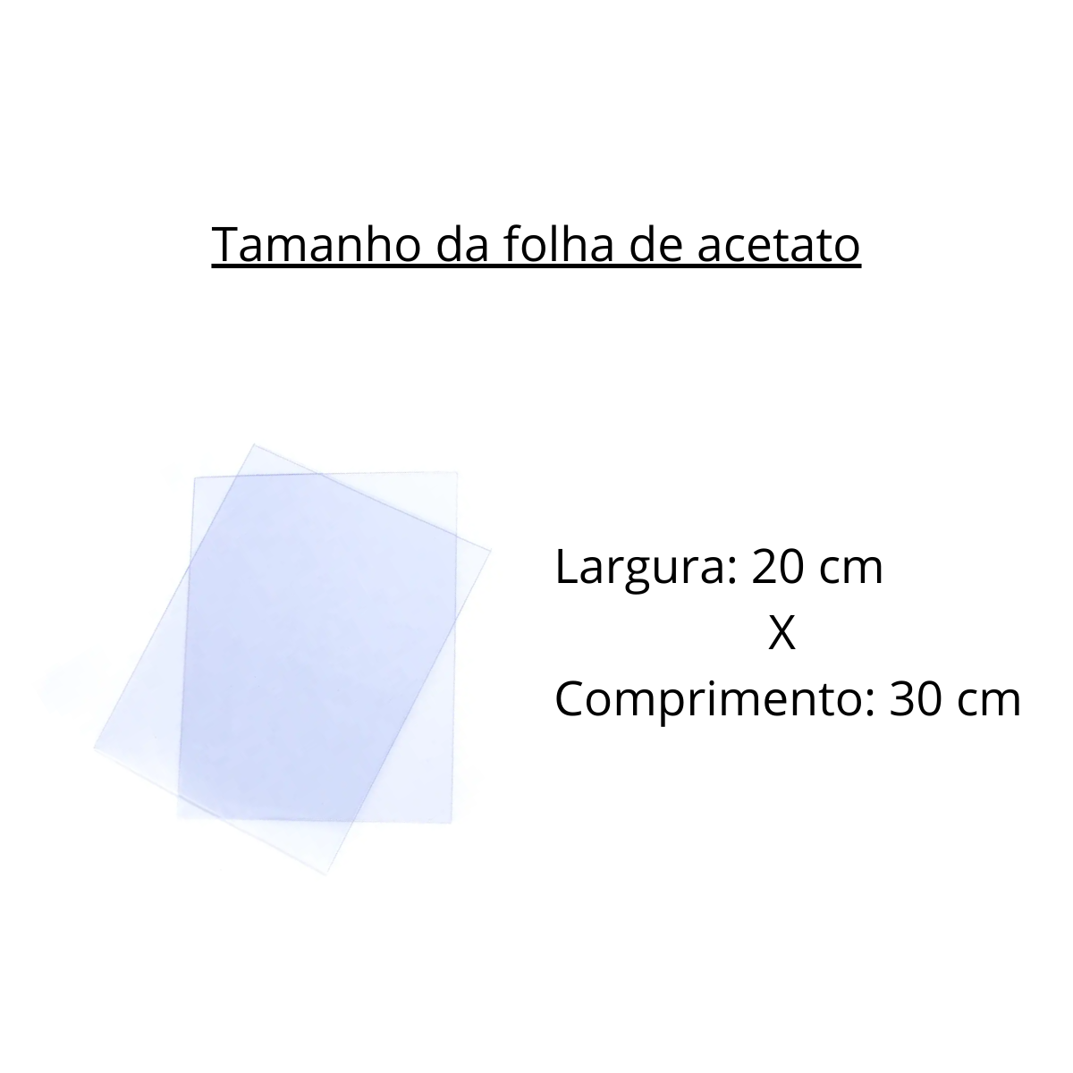 100 Folhas de Acetato Transparente - 20x30 cm